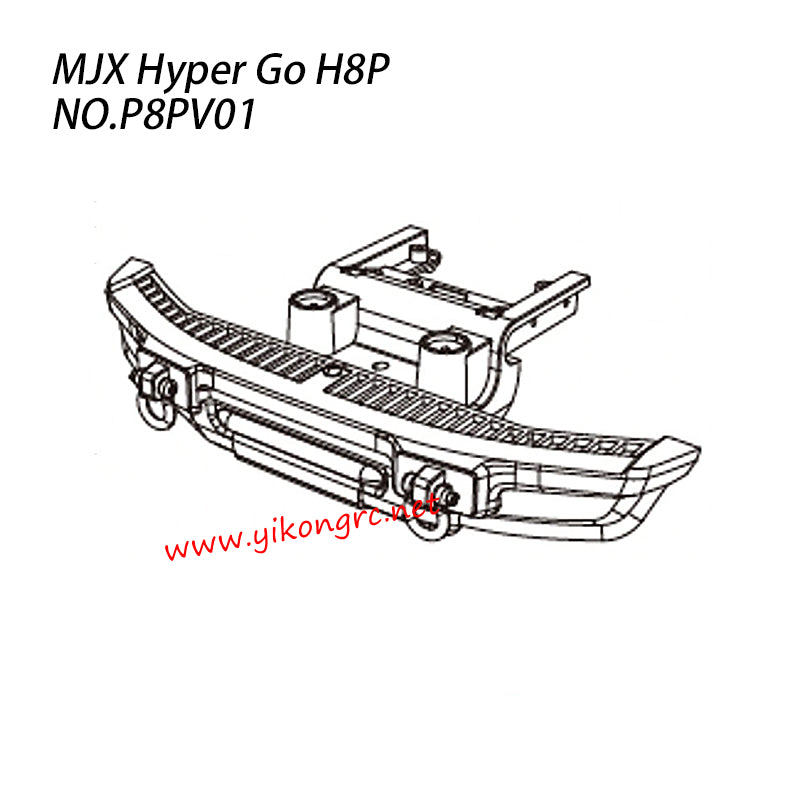 MJX Hyper Go H8P Parts Front Bumper With Magnets P8PV01 – yikongrc