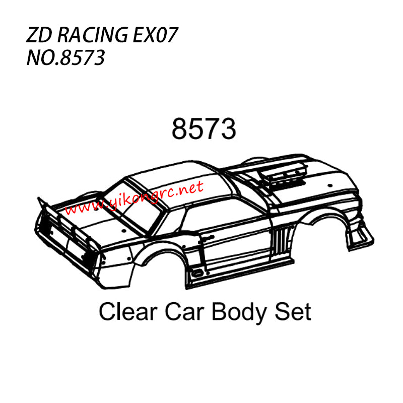 ZD RACING EX-07 RC Car Parts Clear Car Body Set 8573 – yikongrc