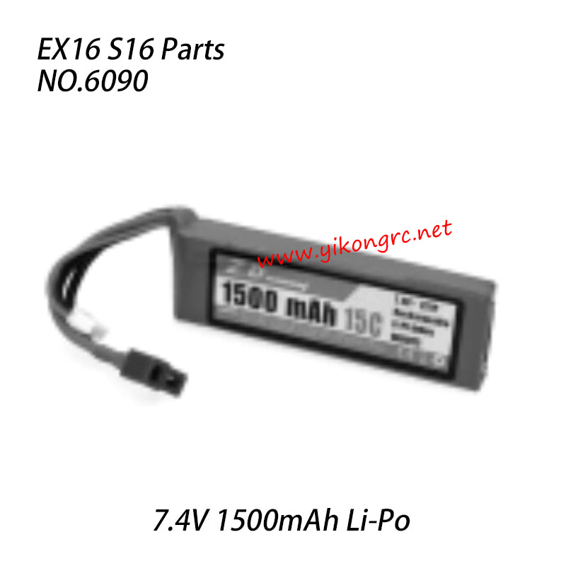 ZD RACING S16 Parts 7.4V 1500mAh Li Po Battery 6090 – yikongrc